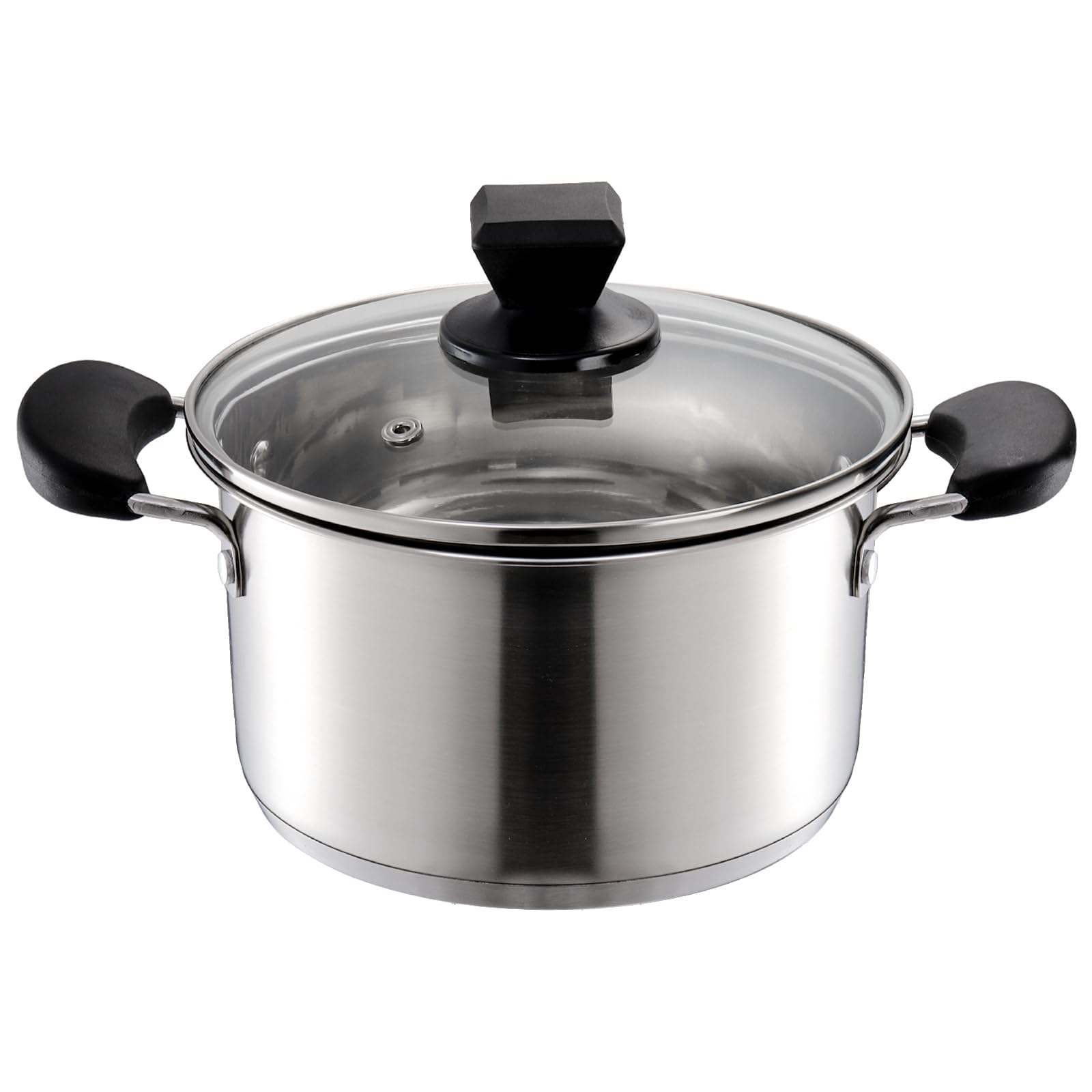 ZENFUN Stainless Steel Steamer Pot with Basket, 1.8 Quart Stock Pot with Glass Lid, Mini Steaming Pot Cookware with Handle, Metal Cooking Steamer for Vegetable, Stews, Pasta, Sauce, Food, Support for