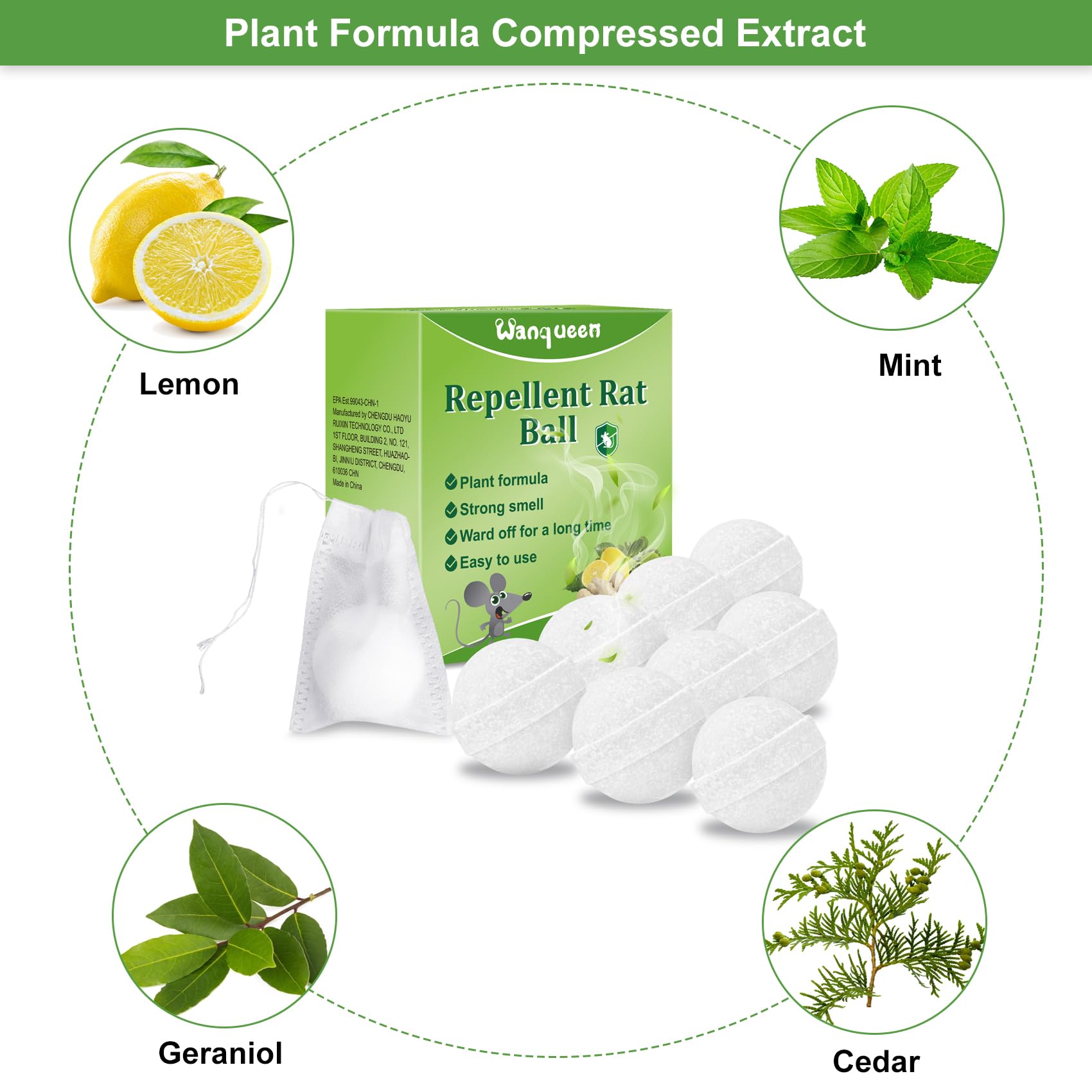 8 Packs Repellent Rat Ball Mice Repellent, Peppermint Oil to Repel Mice and Rats, Rats Mice Mouse Repellent Deterrent Pest Insect Control