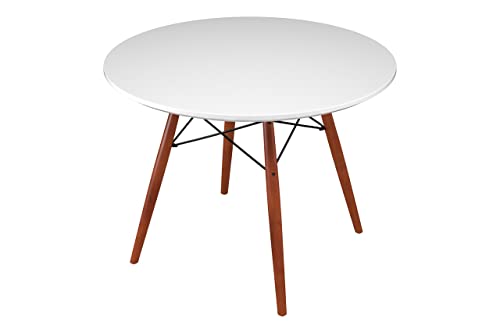 Eiffel Large Round Dining Table, Walnut Stain Legs