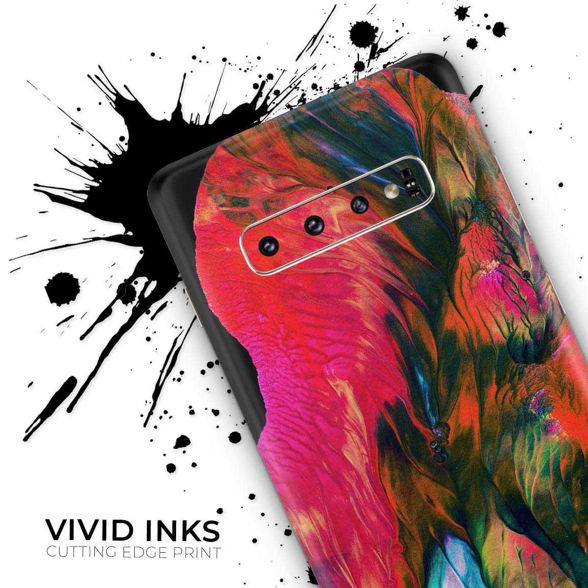 DesignSkinz Liquid Abstract Paint V61 Protective Vinyl Decal Wrap Skin Cover Compatible with The Samsung Galaxy S20 (Screen Trim & Back Glass Skin)