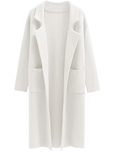 ANRABESS Women Fall Coat Long Sleeve Jacket Coatigan Open Front Button Pockets Long Cardigan Oversized Slouchy Sweater Coat 2023 Trendy Clothes B1132mibai-L