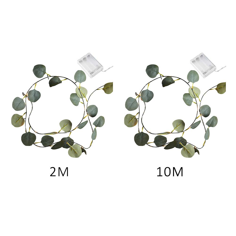 BWWNBY Artificial Leaf Foliage Rattan String Lights Vine Fairy Lights 6.5ft 20 LED Copper Wire Battery Powered Decor for Home Kitchen Garden Office Wedding Wall