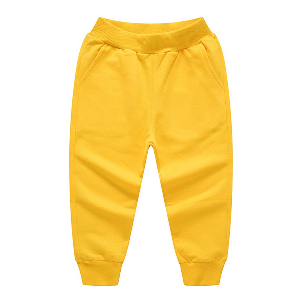 HAXICO Unisex Kids Solid Cotton Elastic Waist Winter Pants Toddler Baby Bottoms Active Sweatpants