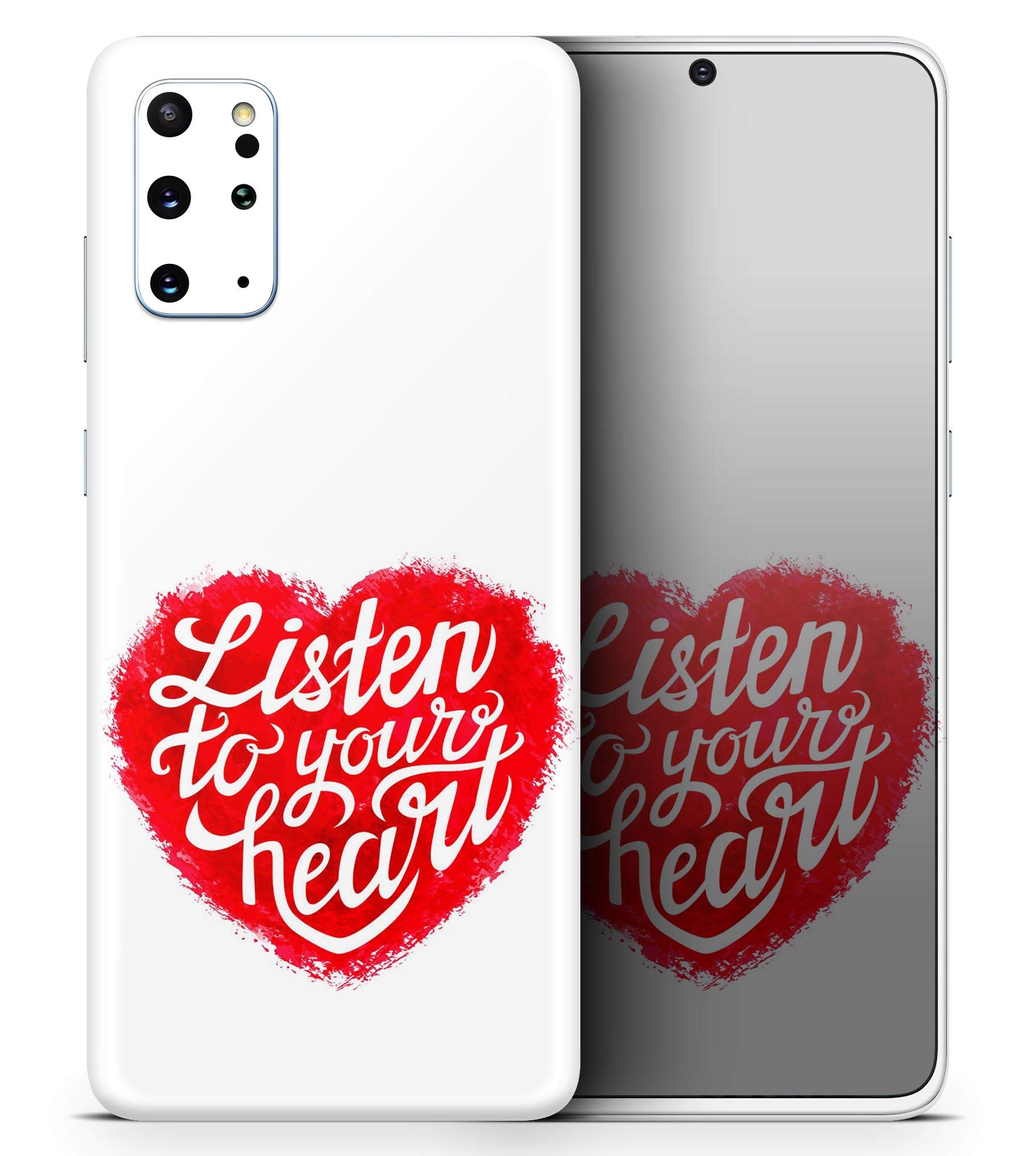 DesignSkinz Listen to Your Heart Protective Vinyl Decal Wrap Skin Cover Compatible with The Samsung Galaxy S20 (Screen Trim & Back Glass Skin)