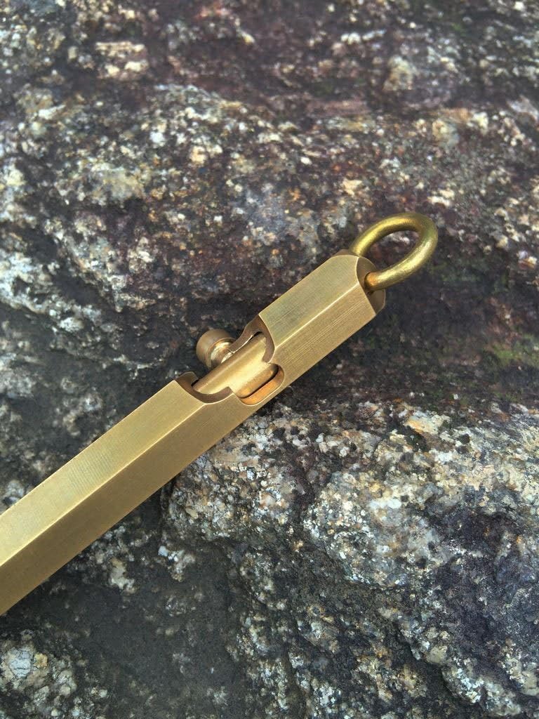 EKLOEN Mini Size Solid Brass Pen, Portable Delicate Signature Pen Six-Edge Ballpoint Pen