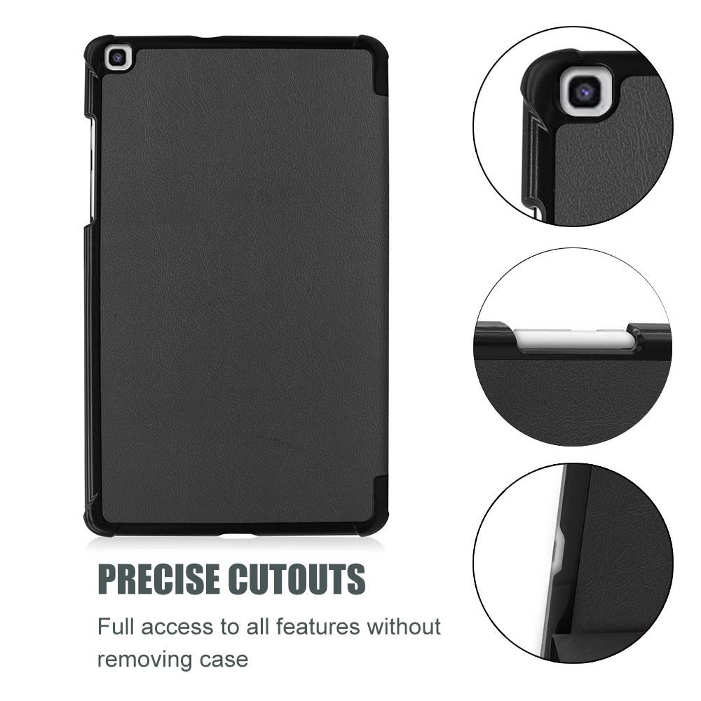 ProCase Slim Case for Galaxy Tab A 8-inch 2019 T290 T295, Light Cover Trifold Stand Hard Shell Folio Case for 8.0 inch Galaxy Tab A 2019 Without S Pen Model SM-T290 (Wi-Fi) SM-T295 (LTE) –Black