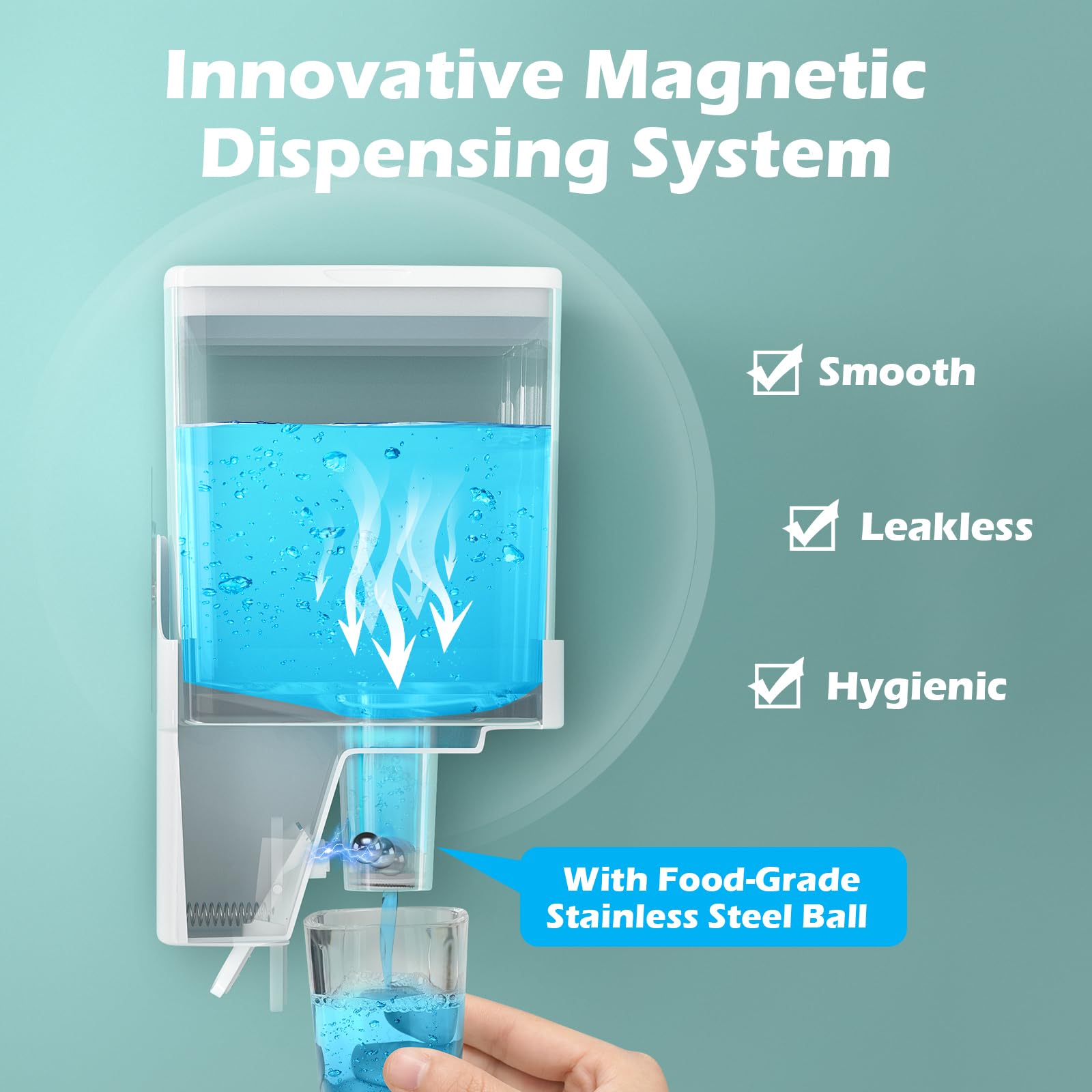 600ml/20oz Mouthwash Dispenser for Bathroom - RealPlus Wall-Mounted Mouthwash Container with 2 Reusable Acrylic Cups - Easy to Install, Adhesive or Screw Option