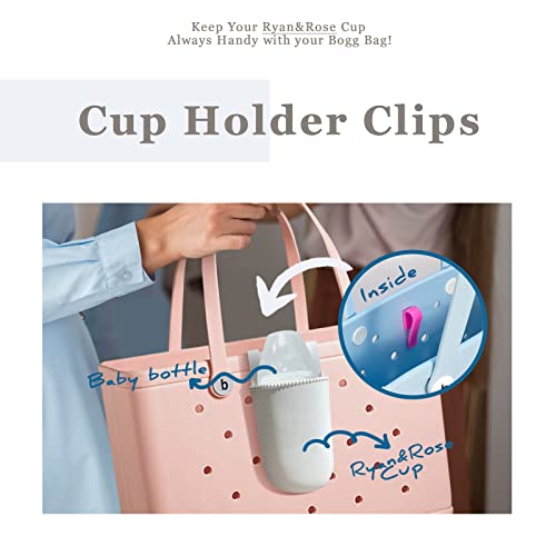 Cup Holder Hooks Accessories for Bogg Bags,2Pcs Insert Holder Charm Accessory Organize Valuables on Bag,Bogg Bags Decordation (Pink)