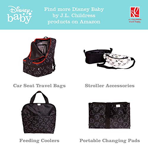 J.L. Childress Disney Baby Single & Double Stroller Travel Bag - Disney Gate Check Bag for Single & Double Strollers - Large Stroller Travel Bag for Airplane - Black, Mickey Mouse