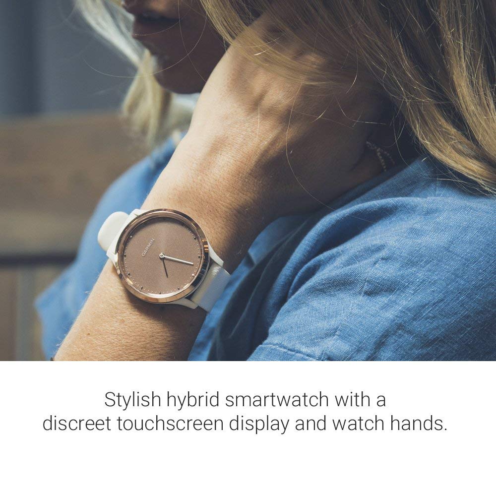 Garmin vívomove HR, Hybrid Smartwatch for Men and Women, Silver/Sea Foam (Renewed)