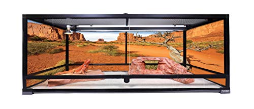Reptile Habitat Background; Monument Valley with Tree, for 48Lx18Wx18H Terrarium, 3-Sided Wraparound