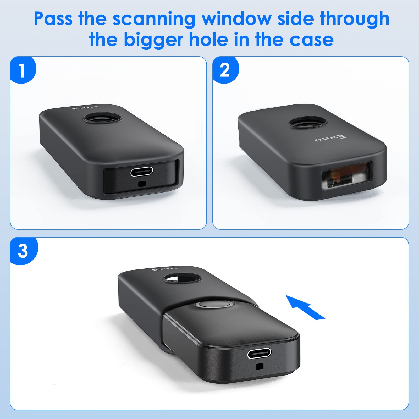 Eyoyo Mini 1D Bluetooth Barcode Scanner Silicone Protective Case for EY-009L, EY-009C, EY-009, Soft Silicone Material, Anti-Scratch