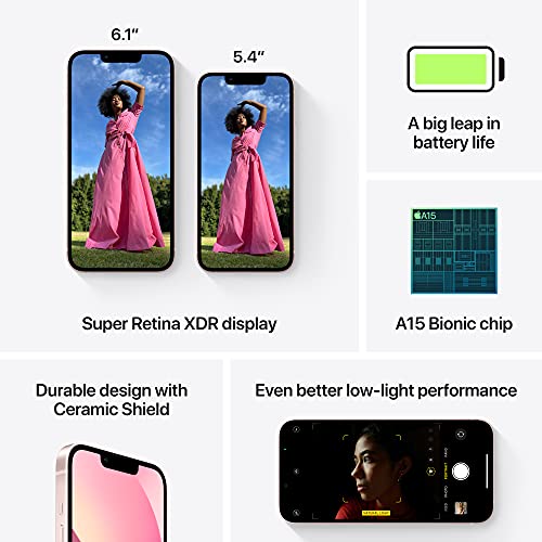 Apple iPhone 13 (128GB, Pink) [Locked] + Carrier Subscription