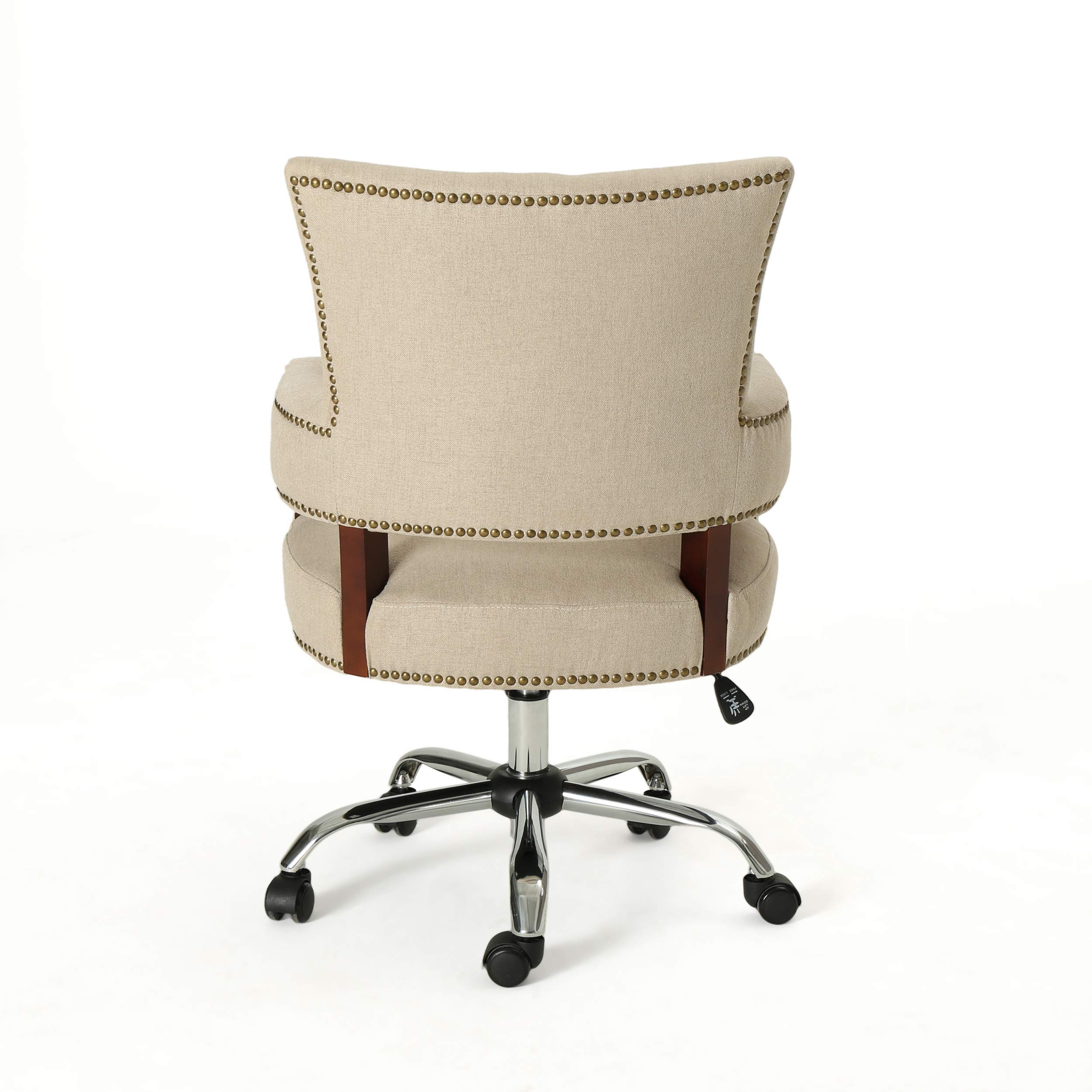 Great Deal Furniture May Traditional Home Office Chair, Wheat and Chrome