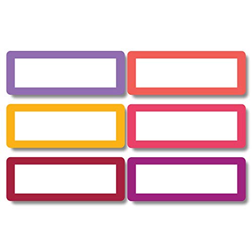 Lovable Labels Jumbo Write-on Storage Bin Label Stickers, 6 Blank Labels for Storage Bins Makes Organization and Storage Bins Labeling Quick and Easy. (Vibes, Jumbo)