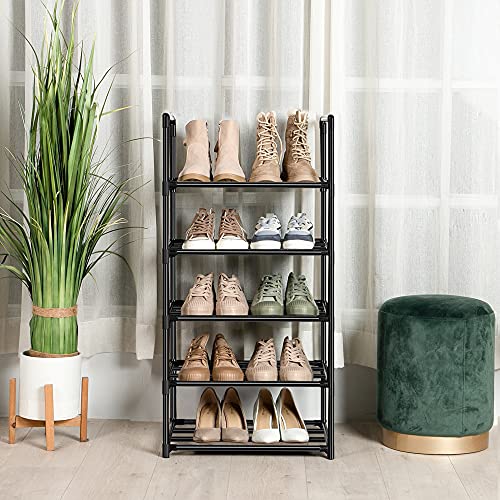OYREL Sturdy Metal Shoe Rack Organizer,Narrow Shoe Racks for Closets, Shoe Stand,Shoe Shelf