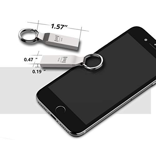 MOSDART Waterproof 16GB USB2.0 Flash Drive, FAT32 Metal Memory Stick with Keychain, for System Back, Data Storage, Silver(Pack of 10)