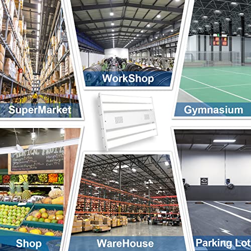 ELECALL Linear LED High Bay Light 21735LM 161W 2FT 5000K (600W HPS Eqv.) Warehouse Light for Workshops Garages Shop, Hanging and FlushMount, 0-10V Dimmable, UL DLC,6 Lamp Fluorescent Replacement