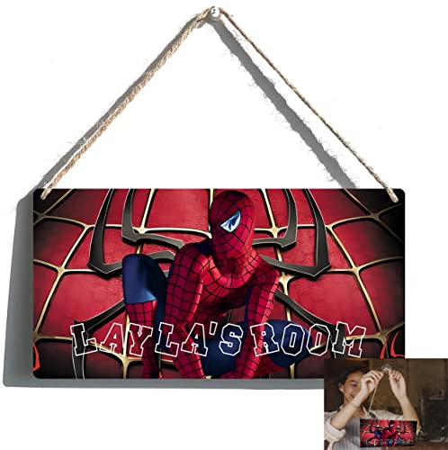 Custom Spiderman Gifts, Spiderman Room Decor for Boys, Personalized Name Superhero Wall Sign Decor, Avengerrs Bedroom Nursery Wall Art DΓ©cor