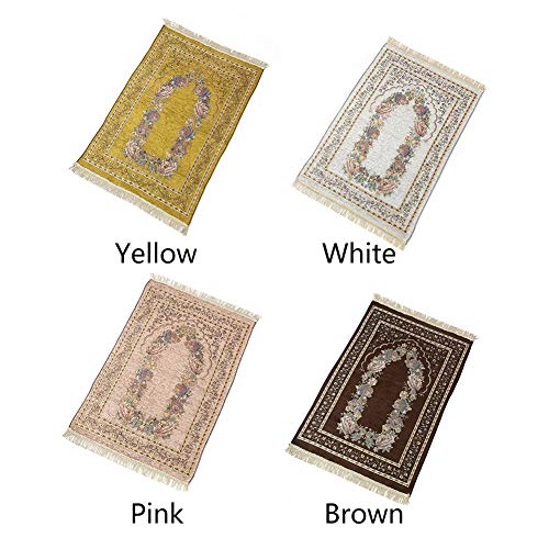 Lovt Praying Rug,Portable Folding Prayer Carpet Floral Prayer Mat Rug Anti Slip Cotton Polyester Travel Praying Rug for Church, Home,Hall, Camping