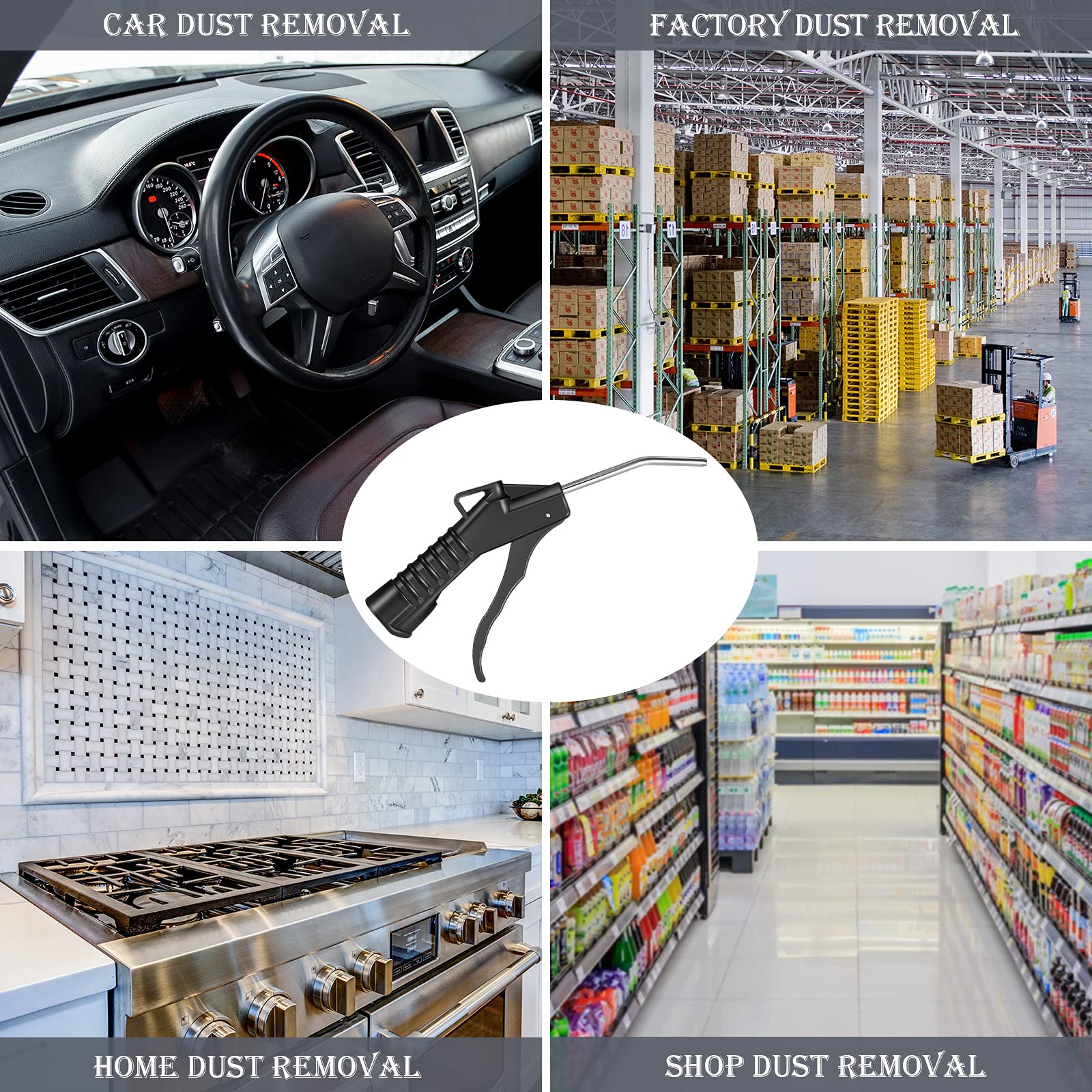 8 Pieces Power Air Blow Tools Air Nozzle Blower Gun Pistol Grip Air Blow Tool Air Compressor Accessories for Industrial Household Mechanics Compressor Air Blow