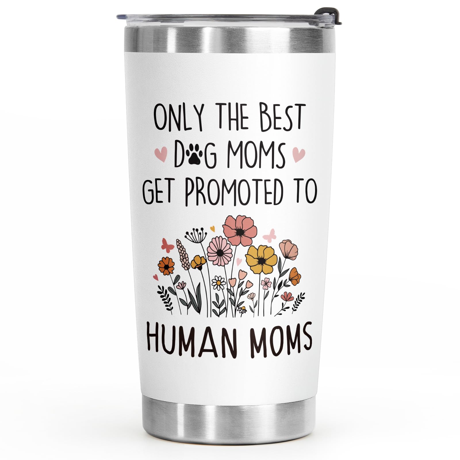 BaubleDazz New Mom Gifts for Women, Pregnancy Must Haves, Funny Dog Mom Gifts, 20 oz Stainless Steel Tumbler, Pregnancy Gifts for Expecting Mom, Gifts for New Mom, Mom to be Gift