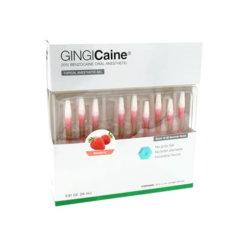 Prophy Magic Oral Anesthetic Gel in Syringe by GINGICaine, 1.2ml Strawberry Flavored Oral Anesthetic Gel for Smooth Local Anesthetic Application