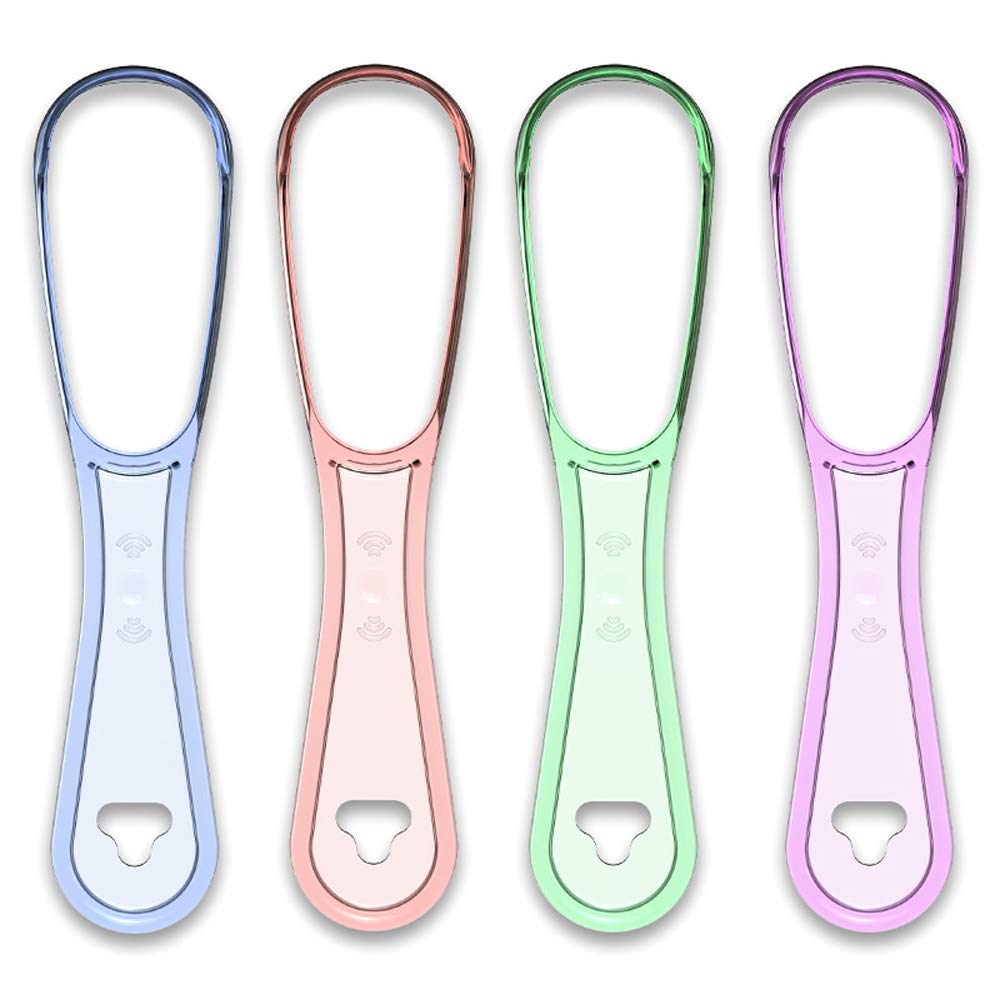 IKAAR Tongue Scraper Cleaner 100% BPA Free Tongue Scrapers for Healthy Oral Care, Easy to Use, Help Fight Bad Breath (4 Pack)