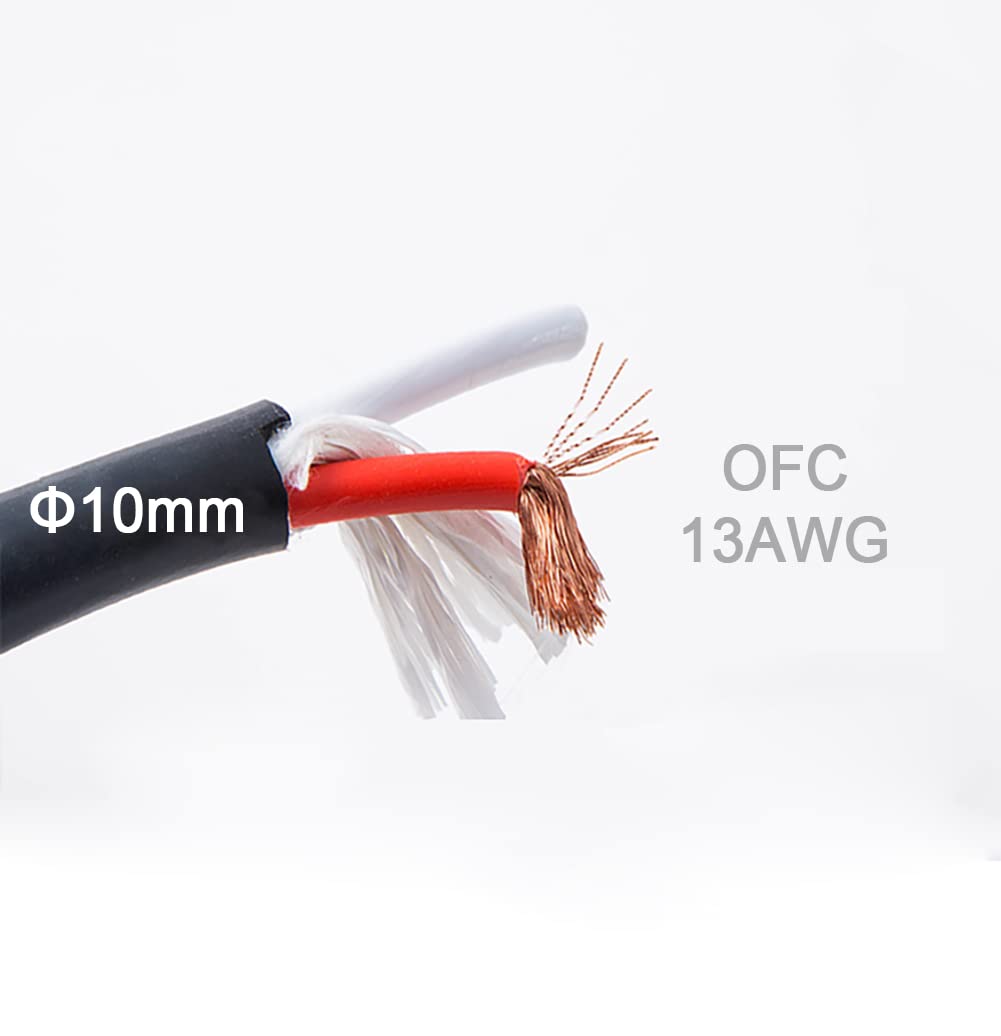 JORZOR Professional OFC Speakon to Speakon Speaker Cables,2M 6.6 Feet, 13 Gauge, 2 Conductor, Male to Male 2M(6.6FT)