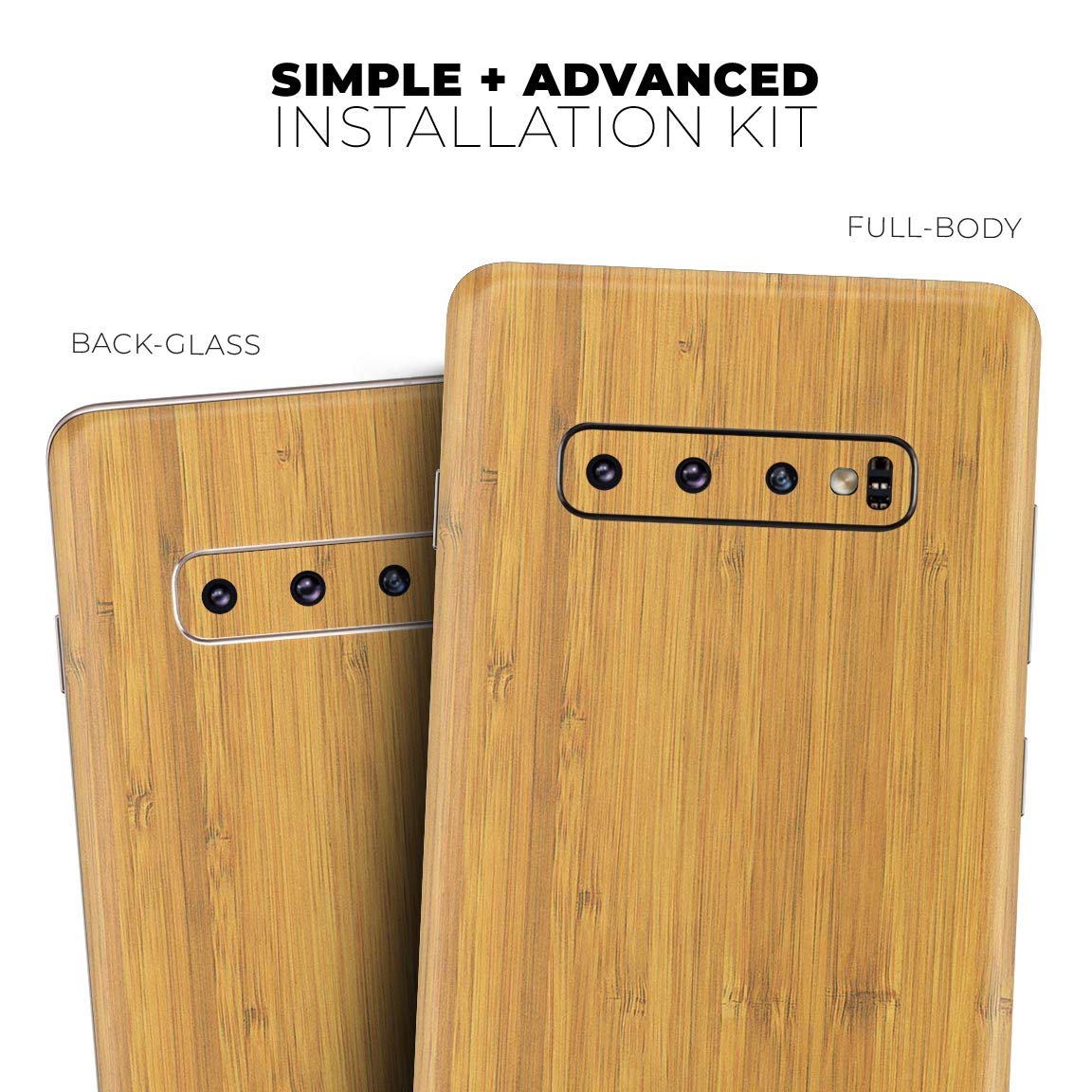 DesignSkinz Real Light Bamboo Wood Protective Vinyl Decal Wrap Skin Cover Compatible with The Samsung Galaxy S20 (Screen Trim & Back Glass Skin)