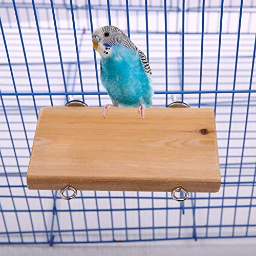 Natural Wood Pet Parrot Perch Stand for Bird Cage,Small Animals Platform Shelf Paw Grinding Stick Wooden Chewing Toys Cage Playpen Accessories,Play Exercise Gym Toys for Parakeet Conure Hamster Mouse