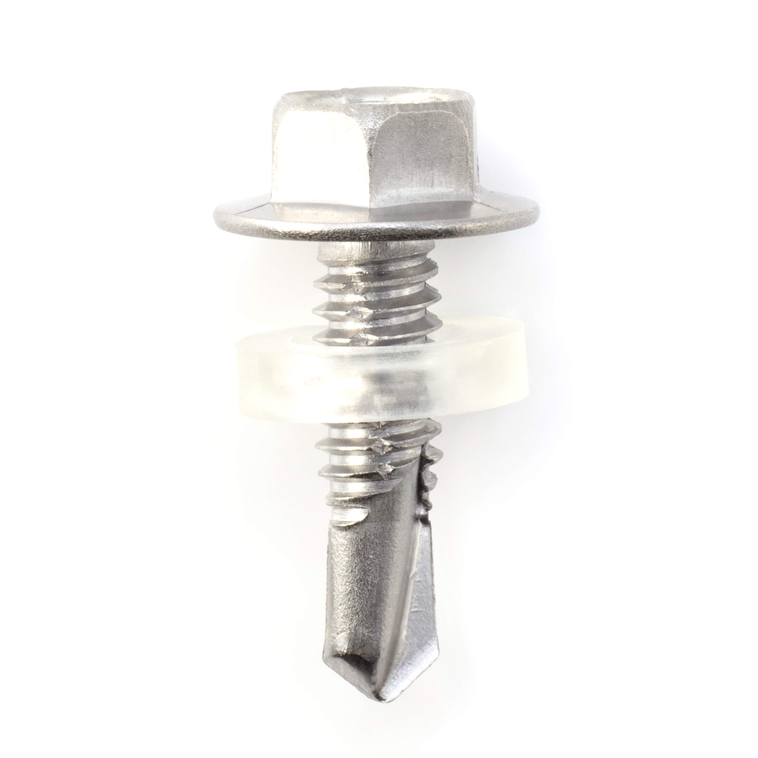 THE CIMPLE CO #12 Size, 3/4" Length (19mm) - Self Tapping/Drilling Screw - 410 Stainless Steel (Exceptional Wear and Very Corrosion Resistant) - Hex Washer Head - 100pcs