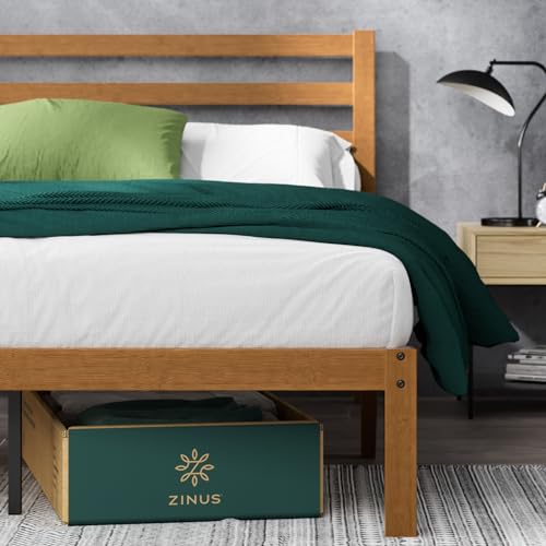 Zinus Leah Bamboo Platform Bed Frame, No Box Spring Needed, Wood Slat Support, Easy Assembly, Full