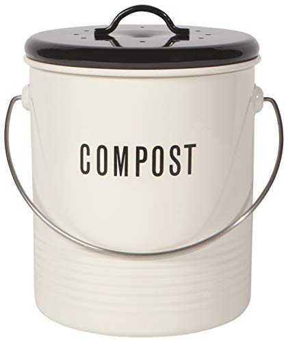 Now Designs Vintage Compost Bin, Ivory