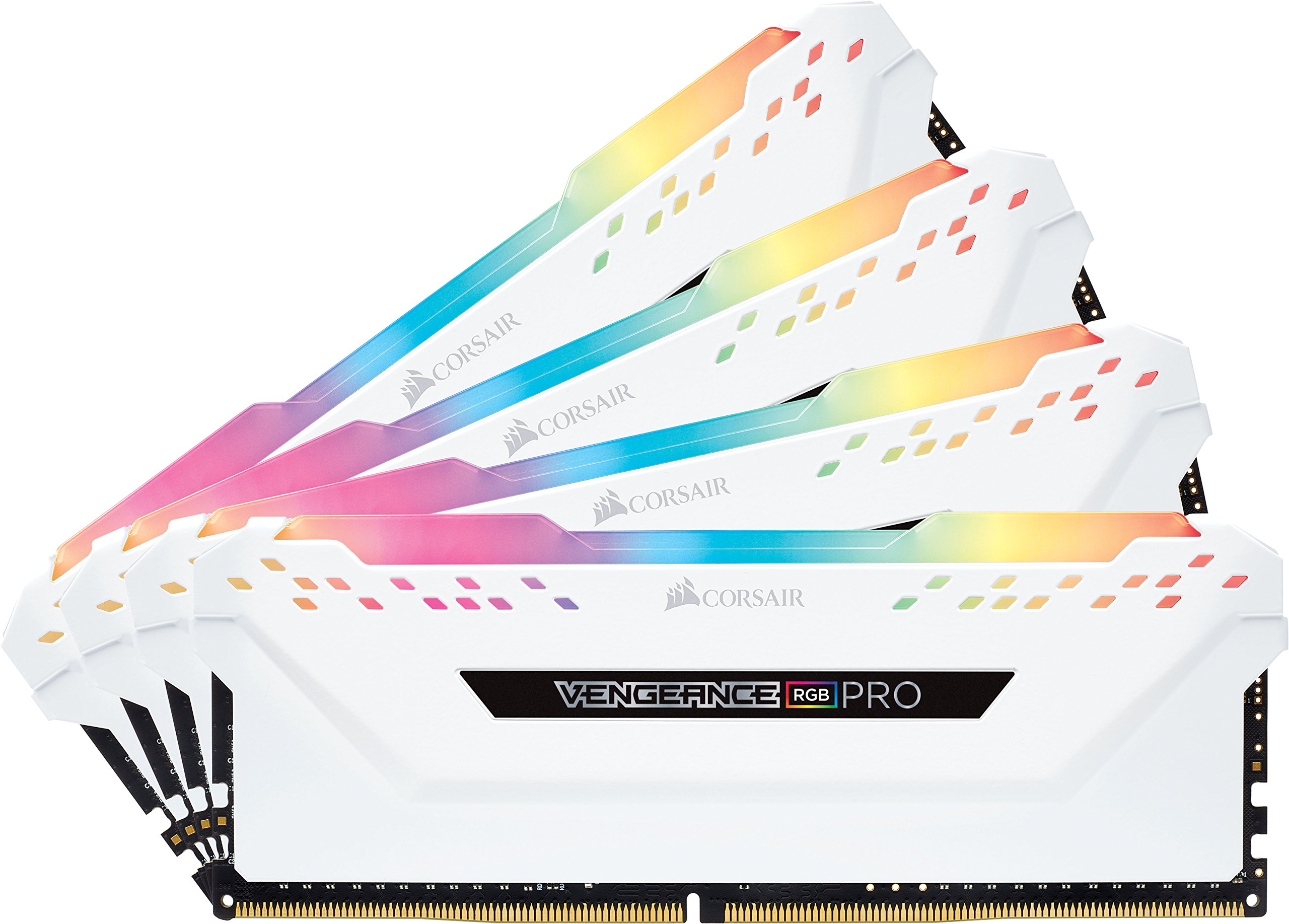 Corsair Vengeance RGB Pro 32GB (4x8GB) DDR4 3200MHz C16 LED Desktop Memory - White