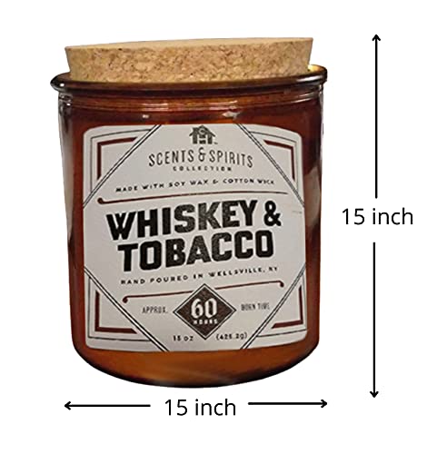 Patriot candles scents and Spirits Whiskey and Tobacco 15oz