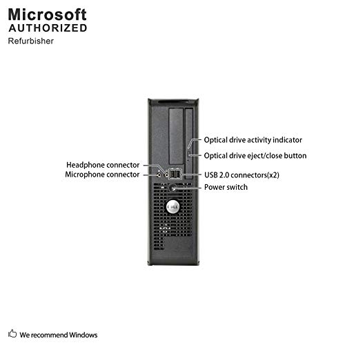 DELL Optiplex with 20-Inch Monitor (Core 2 Duo 3.0Ghz, 8GB RAM, 1TB HDD, Windows 10 Professional), Black (Renewed)']