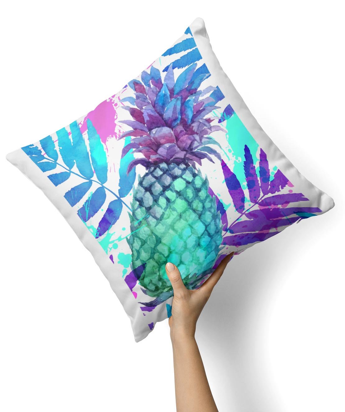 iiRov Summer Design Ink-Fuzed Decorative Throw Pillow - Tropical Summer Pineapple v1