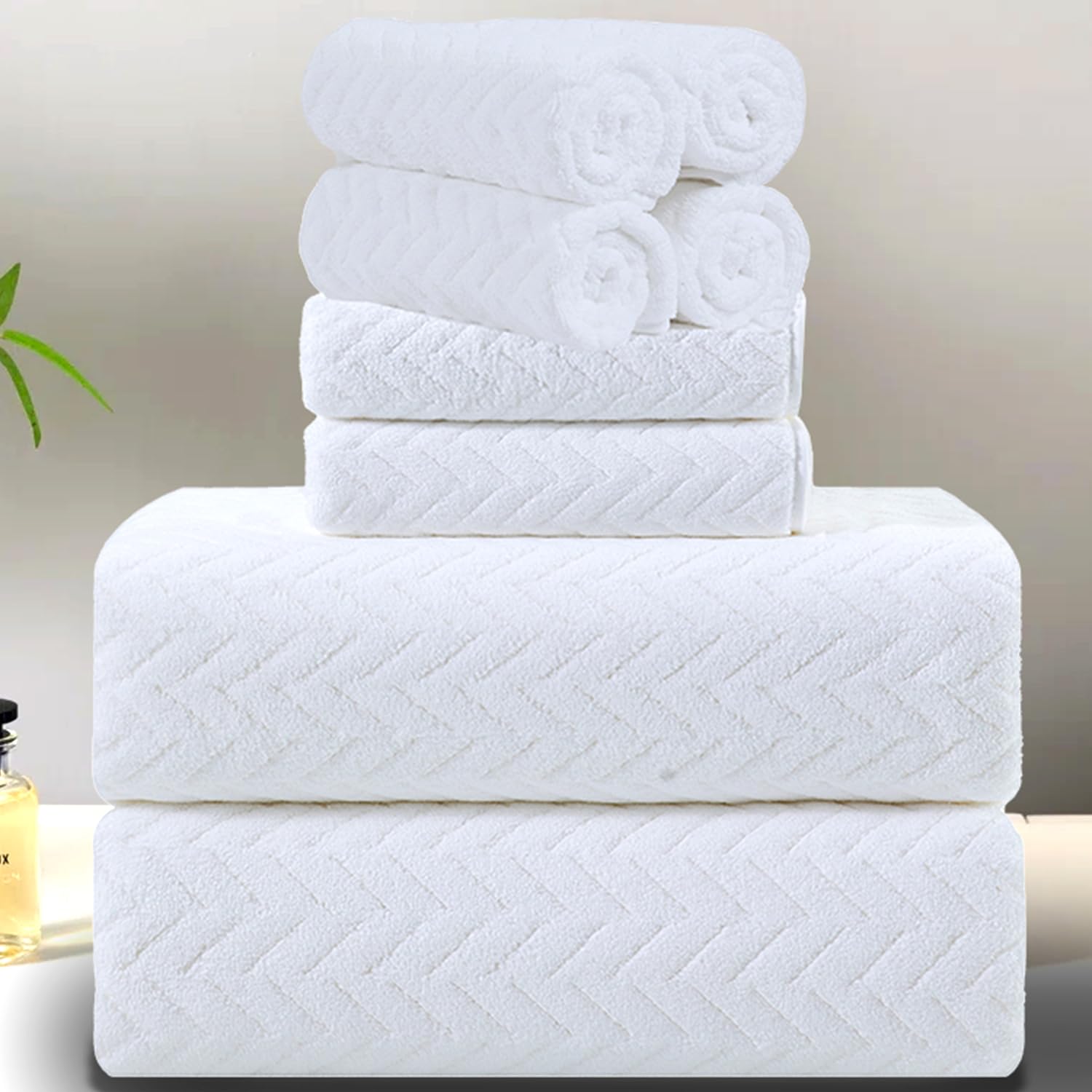 4 Piece Oversize Bathroom Towels Set, Extra Large 35x70Inch Bath Towels 600 GSM Microfiber Soft Highly Absorbent Towels Quick Dry Bath Towels for Hotel, Machine Washable Restroom Towel Sets (White)