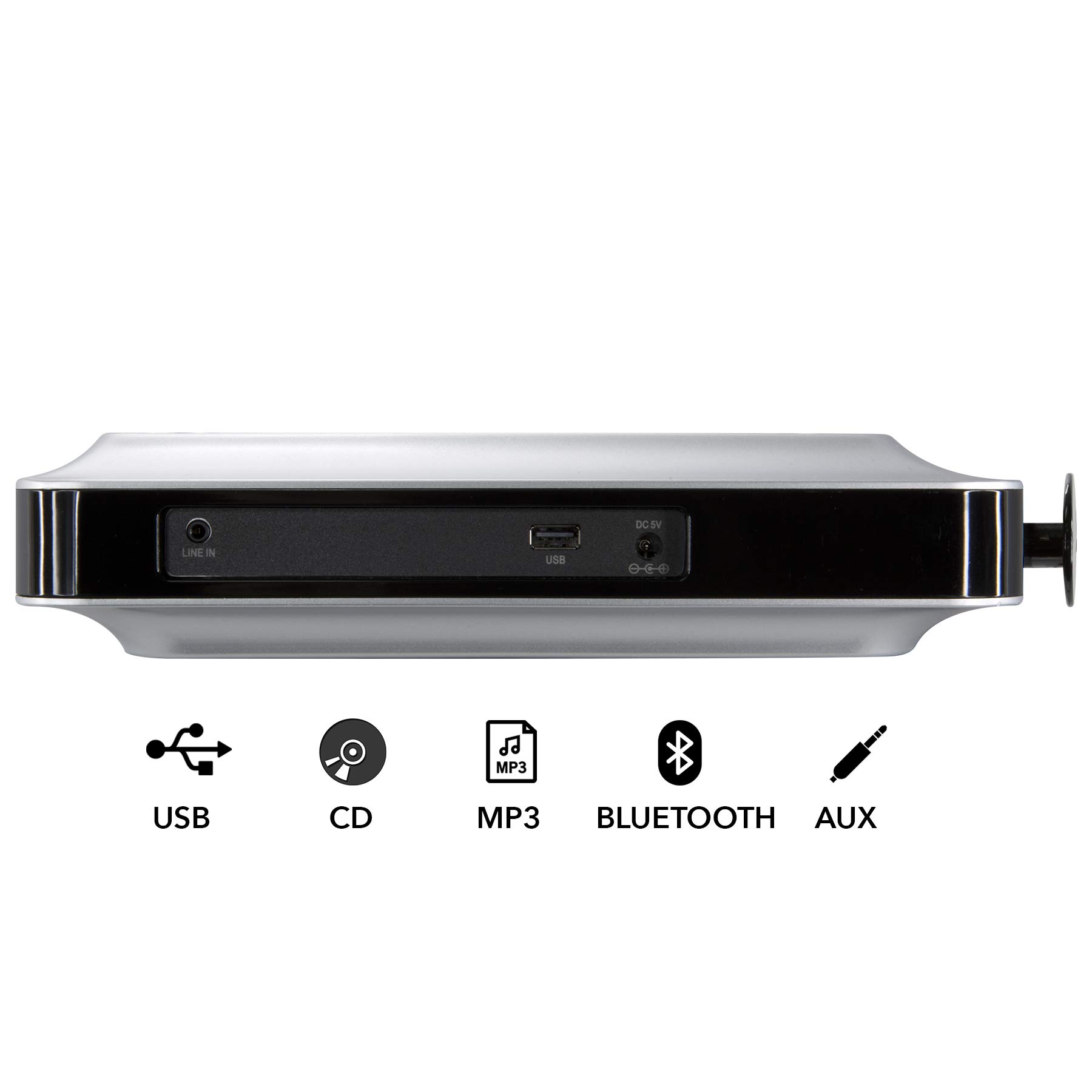iLive Bluetooth Under Cabinet Radio (FM) CD and MP3 player, USB, AUX in, Wireless Music System with Kitchen Timer, Digital Clock, with Remote Control IKBC384SMP3U