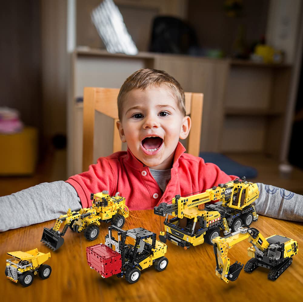 CaDA Construction Vehicle Building Toys - 372Pcs Mining Truck Building Bricks Kit for Age 8-12 Boys Kids Birthday Gifts, STEM Engineering Car Building Blocks Set Model