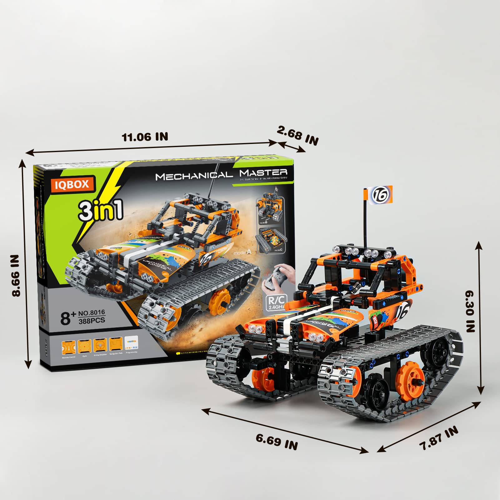 IQBOX Building Toys STEM Robot Kit for Kids Ages 8-12, Remote Control Erector Sets Engineering Robotics Kits, Educational Birthday for Boys & Girls 5-7 9 10 11 13 14+ Year Old