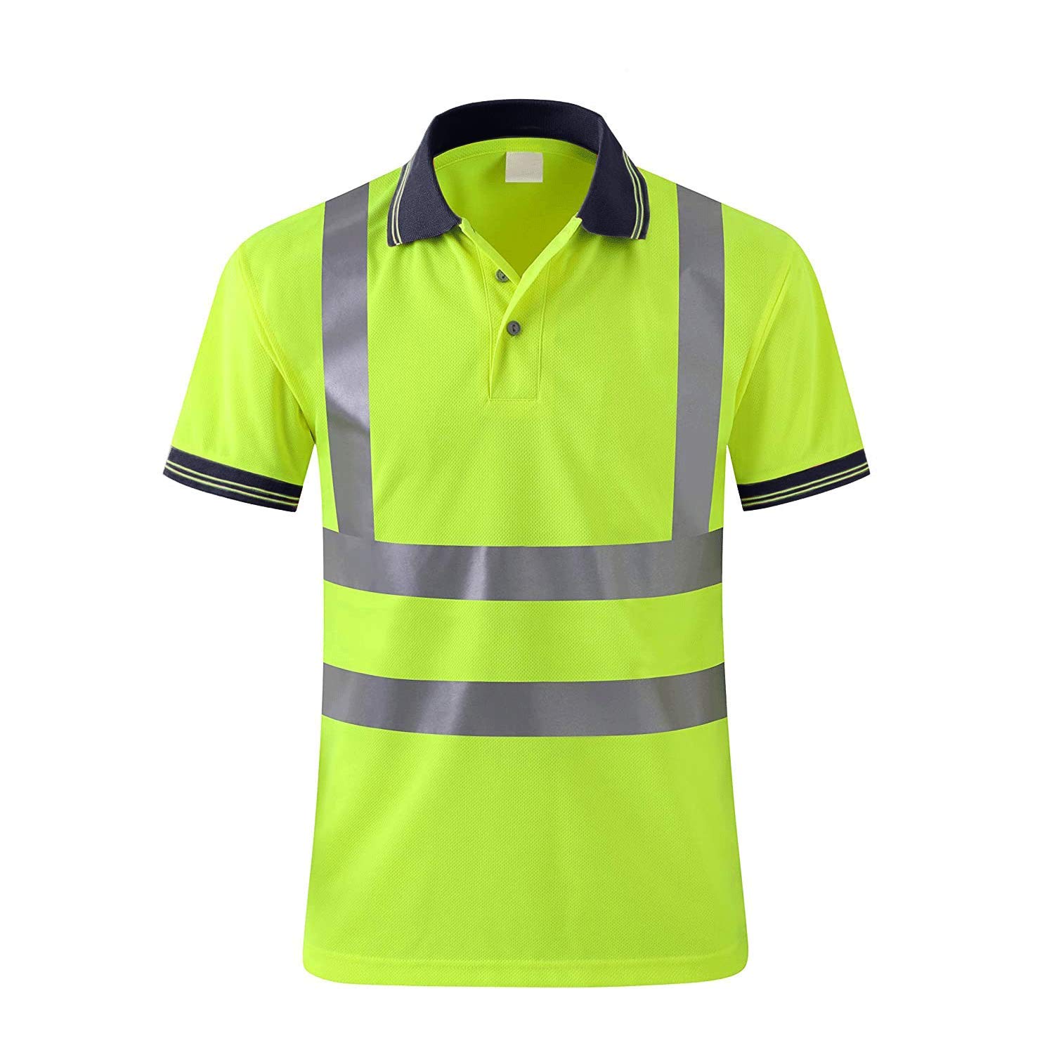 SMASYS Safety Polo Shirt High Visibility - Reflective Shirt Short Sleeve ANSI Standards Construction Work Wear for Men and Women (Yellow, 2XL)