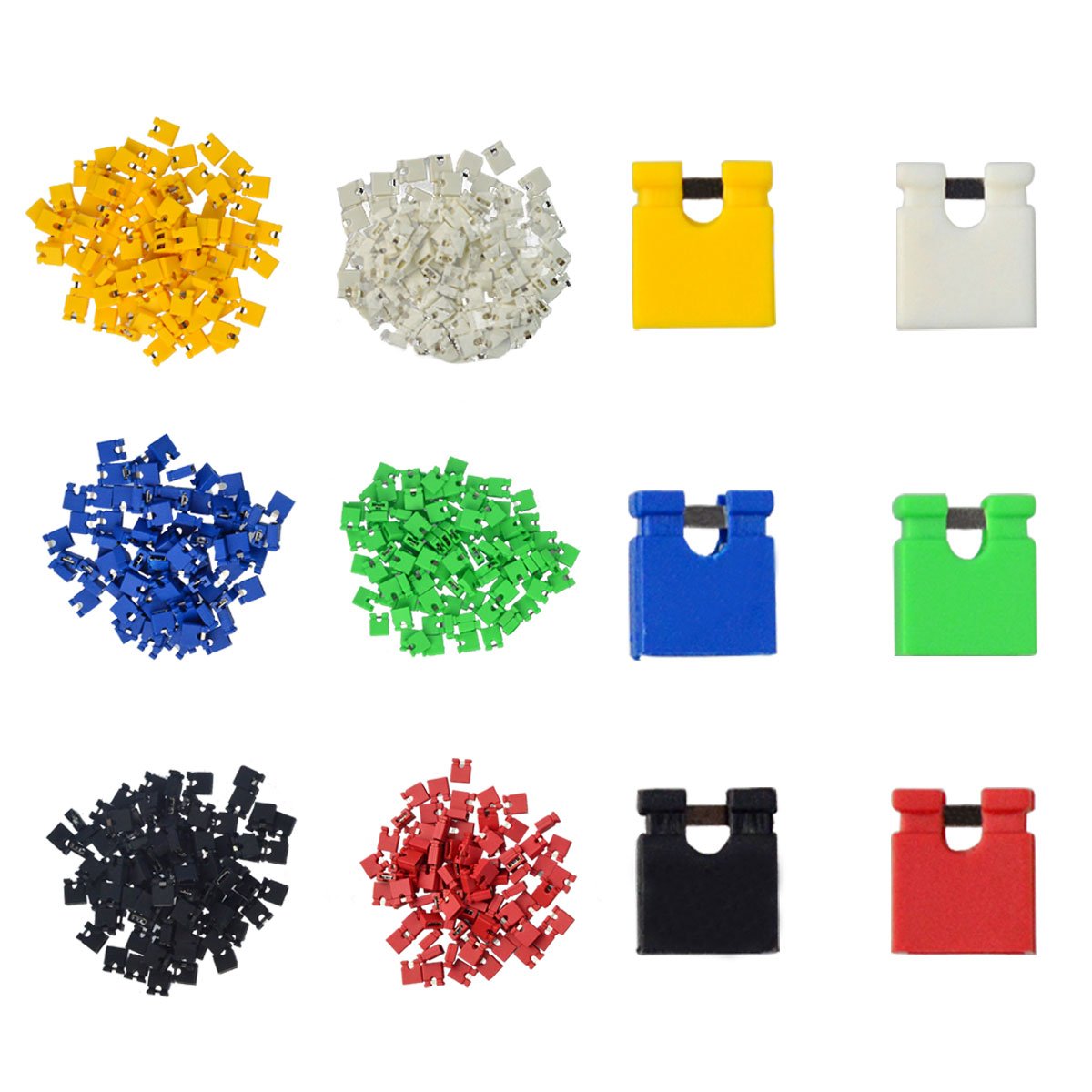 Miayon Jumper Caps Kit, 600PCS 2.54mm Short Circuit Cap Jumper Bridge Plug for Arduino Raspberry Pi PCB PC DVD HDD