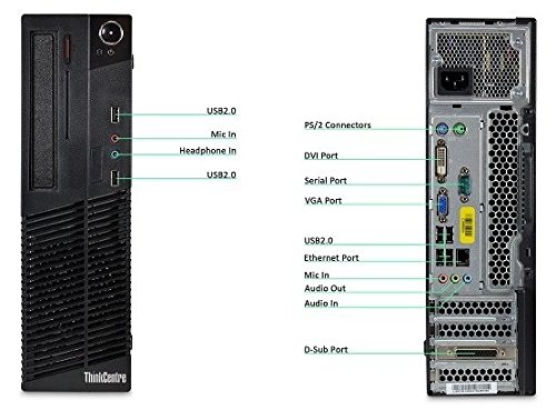 Lenovo ThinkCentre M72e Small Form Factor (SFF) Business Desktop, Intel Quad Core i5-3470 Up to 3.6GHz CPU, 8GB DDR3 RAM, 128GB SSD + 500GB HDD, DVD, WiFi, Windows 10 Pro (Renewed)