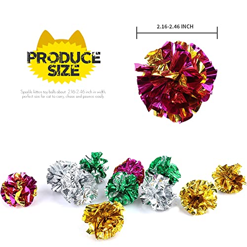 Bestsupplier 25 Pack Crinkle Balls Cat Toys - Original Mylar Crinkle Balls Cat Toys(Random Color)