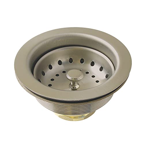 Kingston Brass K121BBN Fresno 3-1/2 Inch Stainless Steel Kitchen Sink Basket Strainer, Brushed Nickel