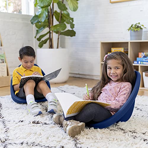 ECR4Kids Leaf Floor Seat, Rocker Chair, Navy, 6-Piece