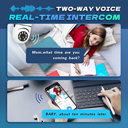 Light Bulb Socket Security Camera - 1080P Security Camera Indoor Wireless for Pet Camera, 355 °Panorama Light Bulb Camera with Motion Detection Auto Tracking Night Vision(No SD Card)