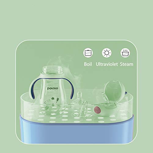 POTATO Baby Bottle with Medium Flow Nipple and Learner Sippy Cup Soft Spout, 240ML/8oz, Green